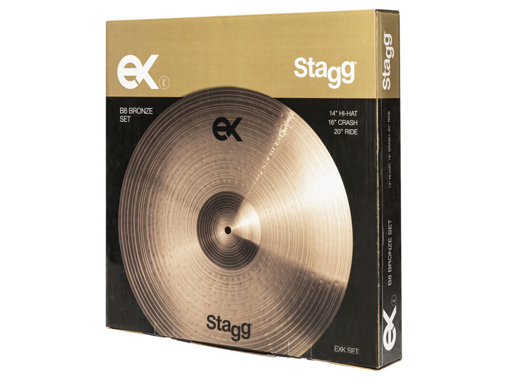Stagg EXK Series B8 14H/16C/20R Cymbal Pack + Bag – Drummers Paradise